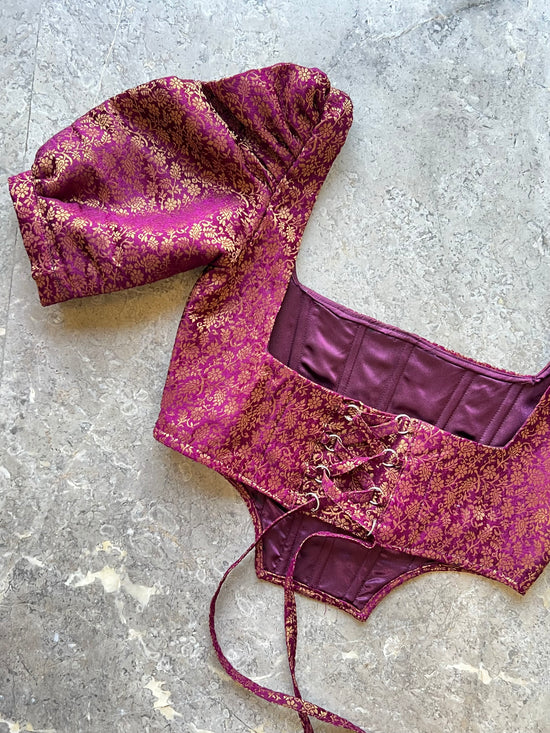 Martini Brocade Magenta Corset Top – Liyokki